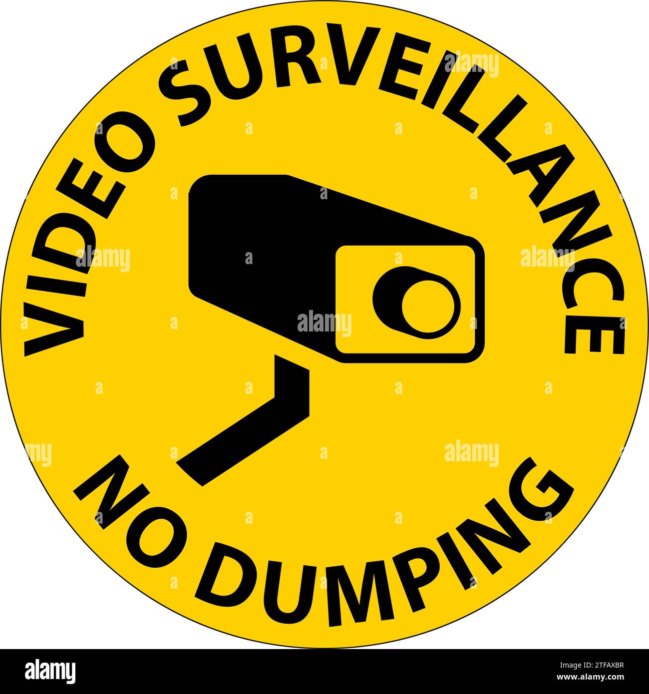 Caution Sign Video Surveillance, No Dumping Stock Vector Image & Art ...