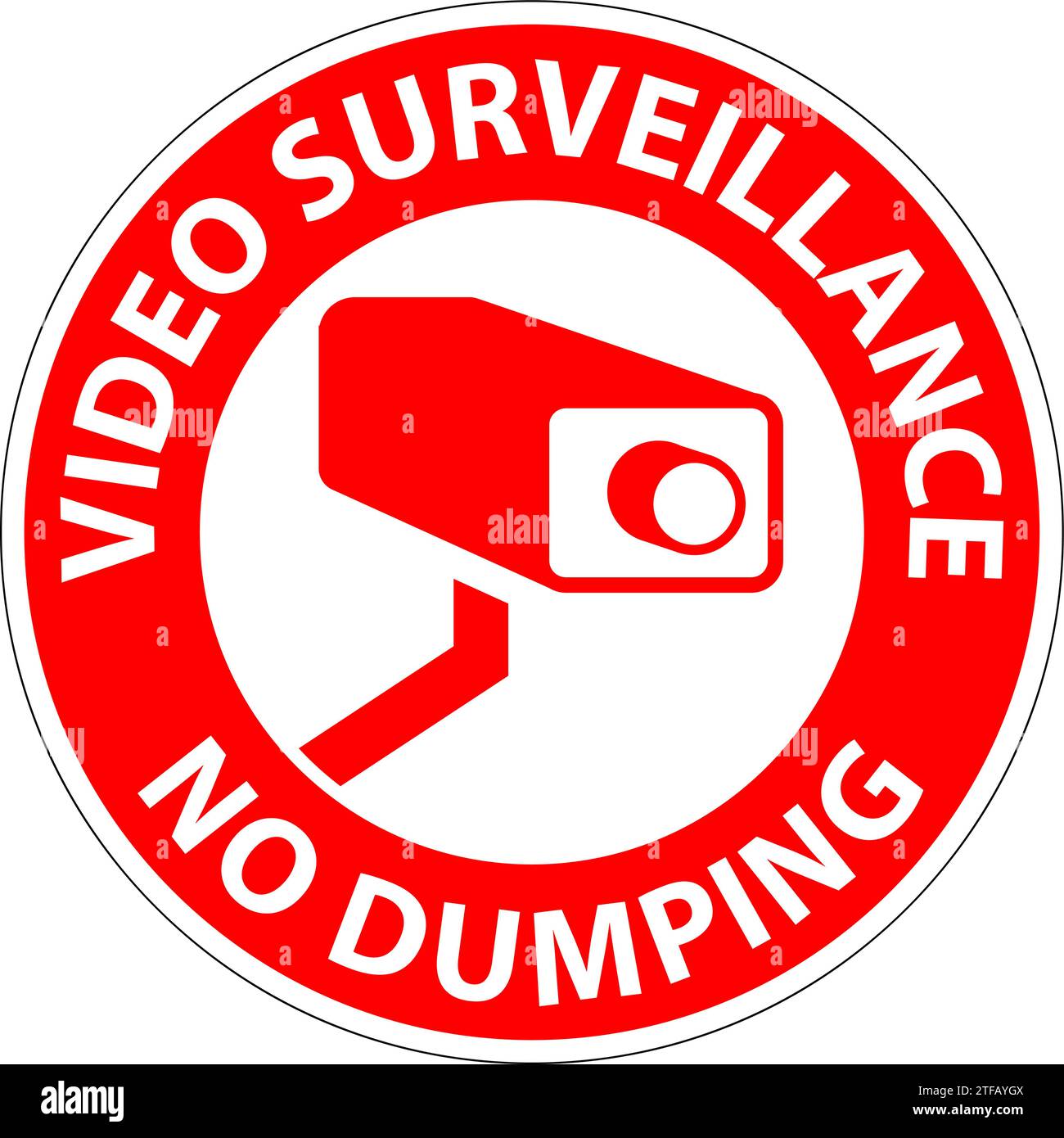 Danger Sign Video Surveillance, No Dumping Stock Vector Image & Art - Alamy