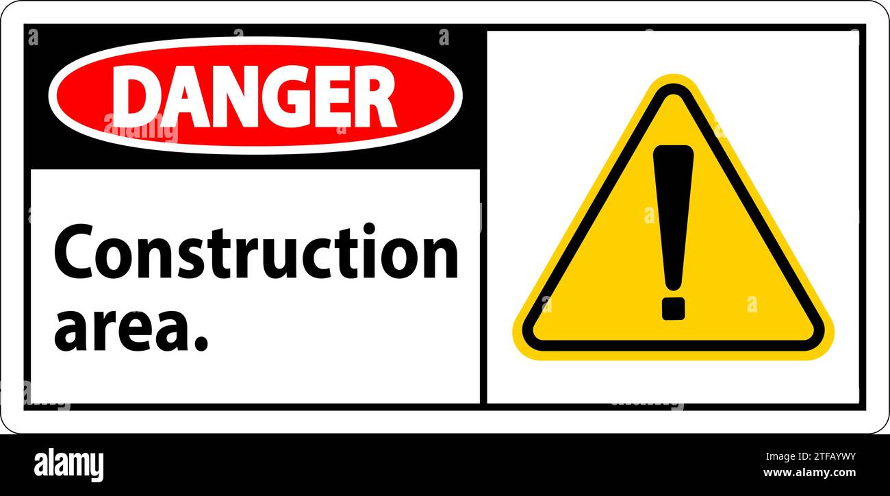 Danger Sign Construction Area Stock Vector Image & Art - Alamy