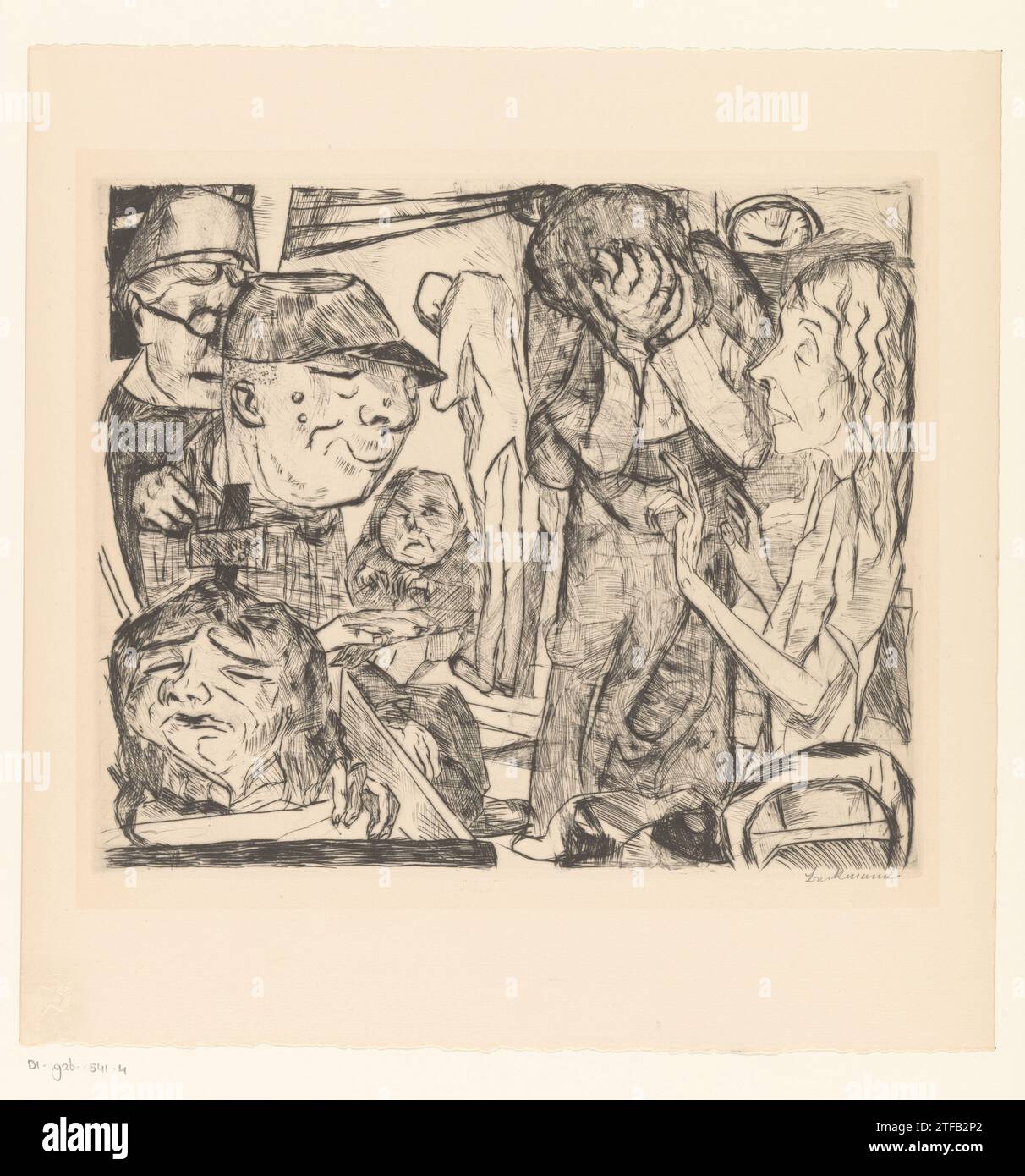 Interior with Group Grotesque Figures, Max Beckmann, 1918 - 1919 ...