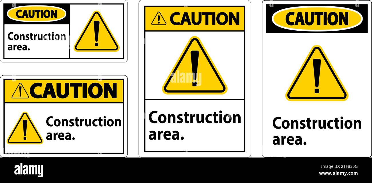 Caution Sign Construction Area Stock Vector Image & Art - Alamy
