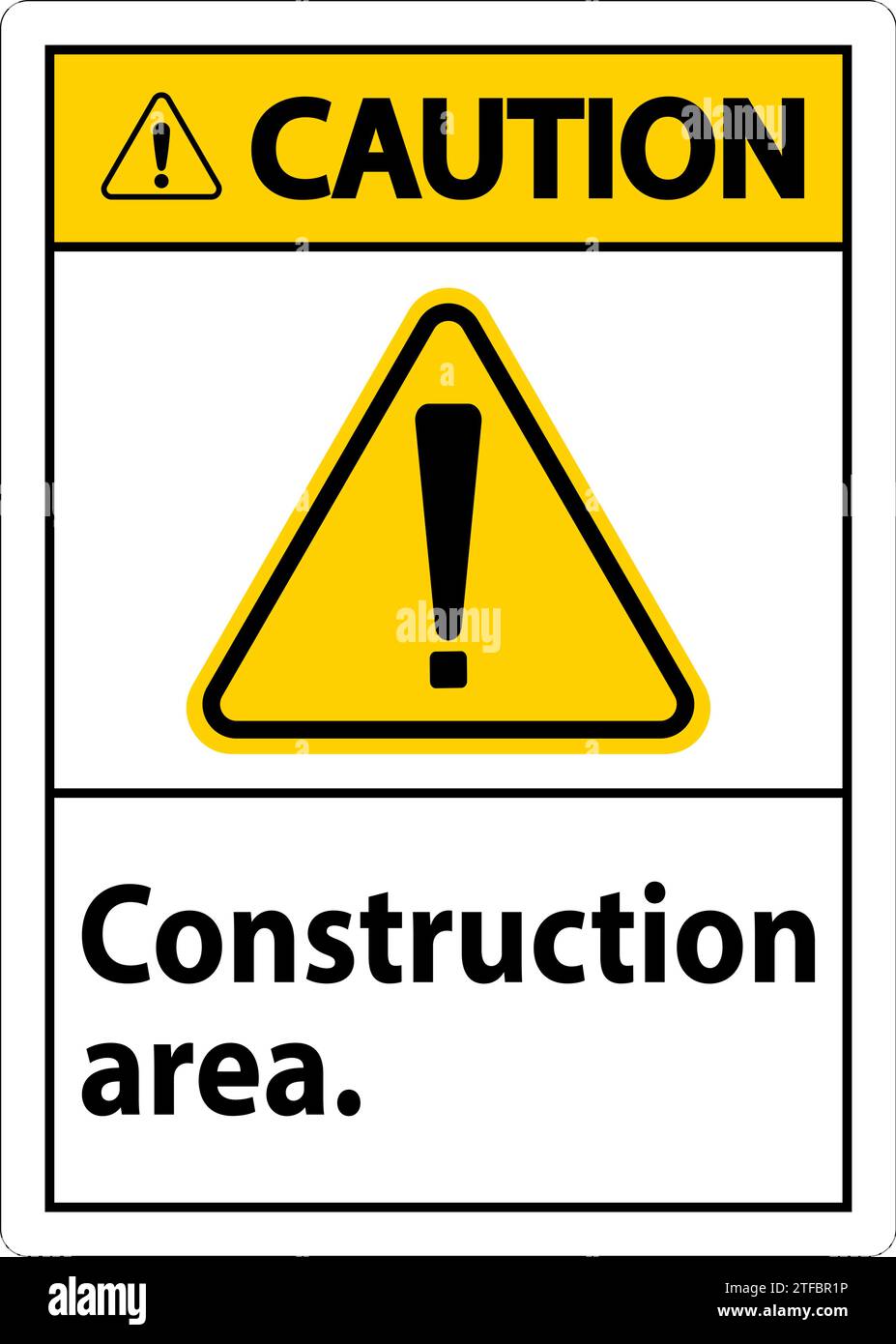 Caution Sign Construction Area Stock Vector Image & Art - Alamy