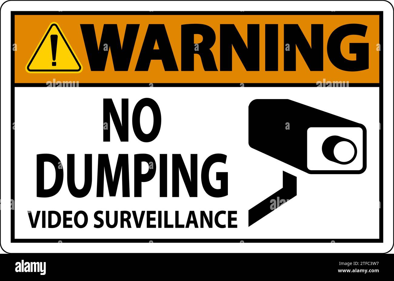 Warning Sign Video Surveillance, No Dumping Stock Vector Image & Art - Alamy