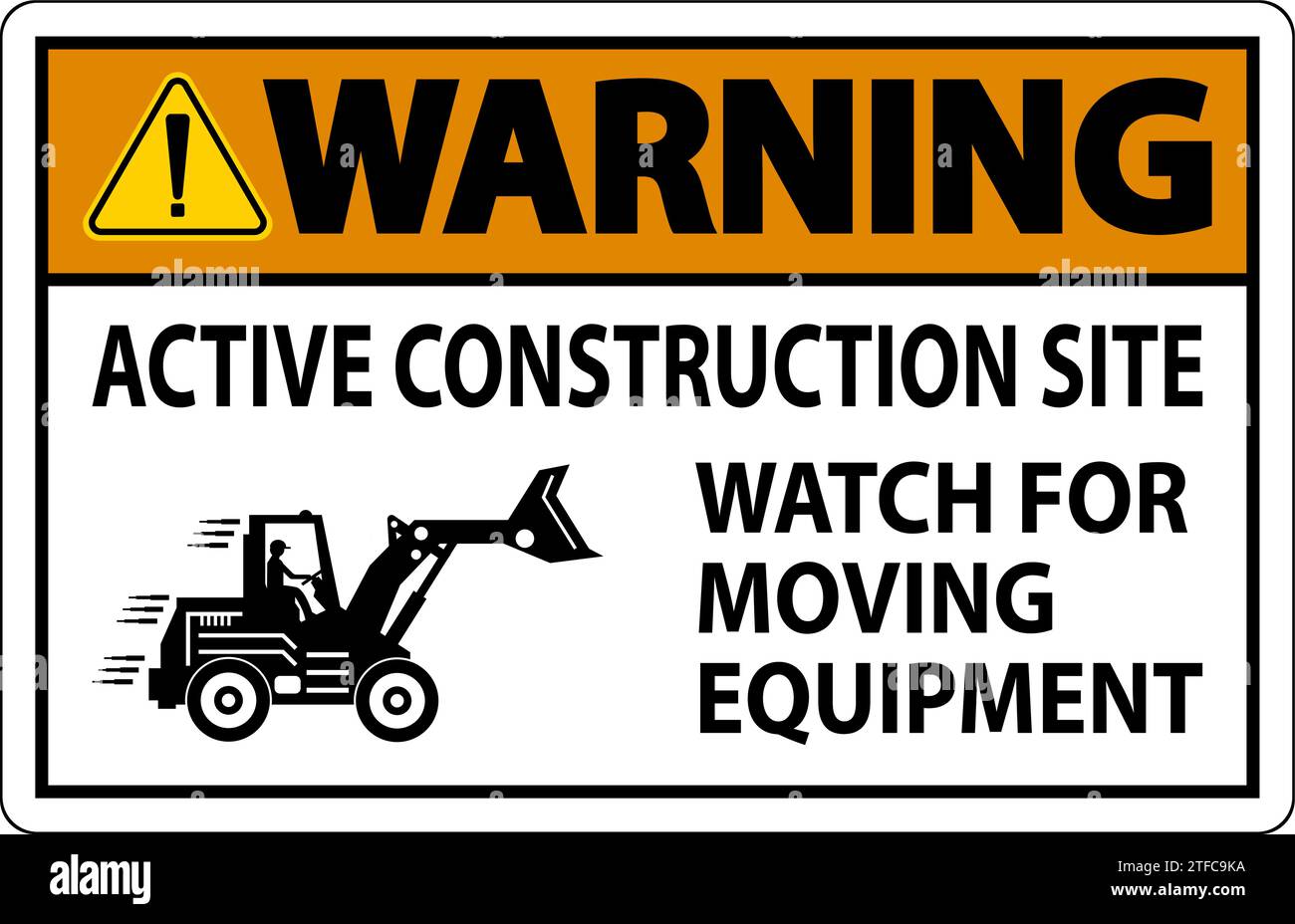 Construction Area Sign Warning - Active Construction Site, Watch For ...