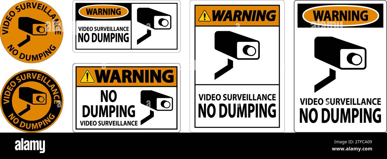 Warning Sign Video Surveillance, No Dumping Stock Vector Image & Art ... Warning Sign Video Surveillance, No Dumping Stock Vector Image & Art ...