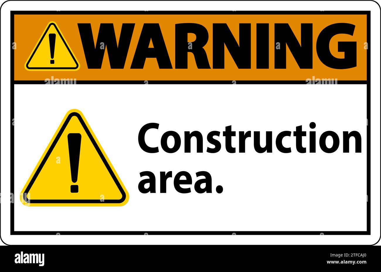Warning Sign Construction Area Stock Vector Image & Art - Alamy