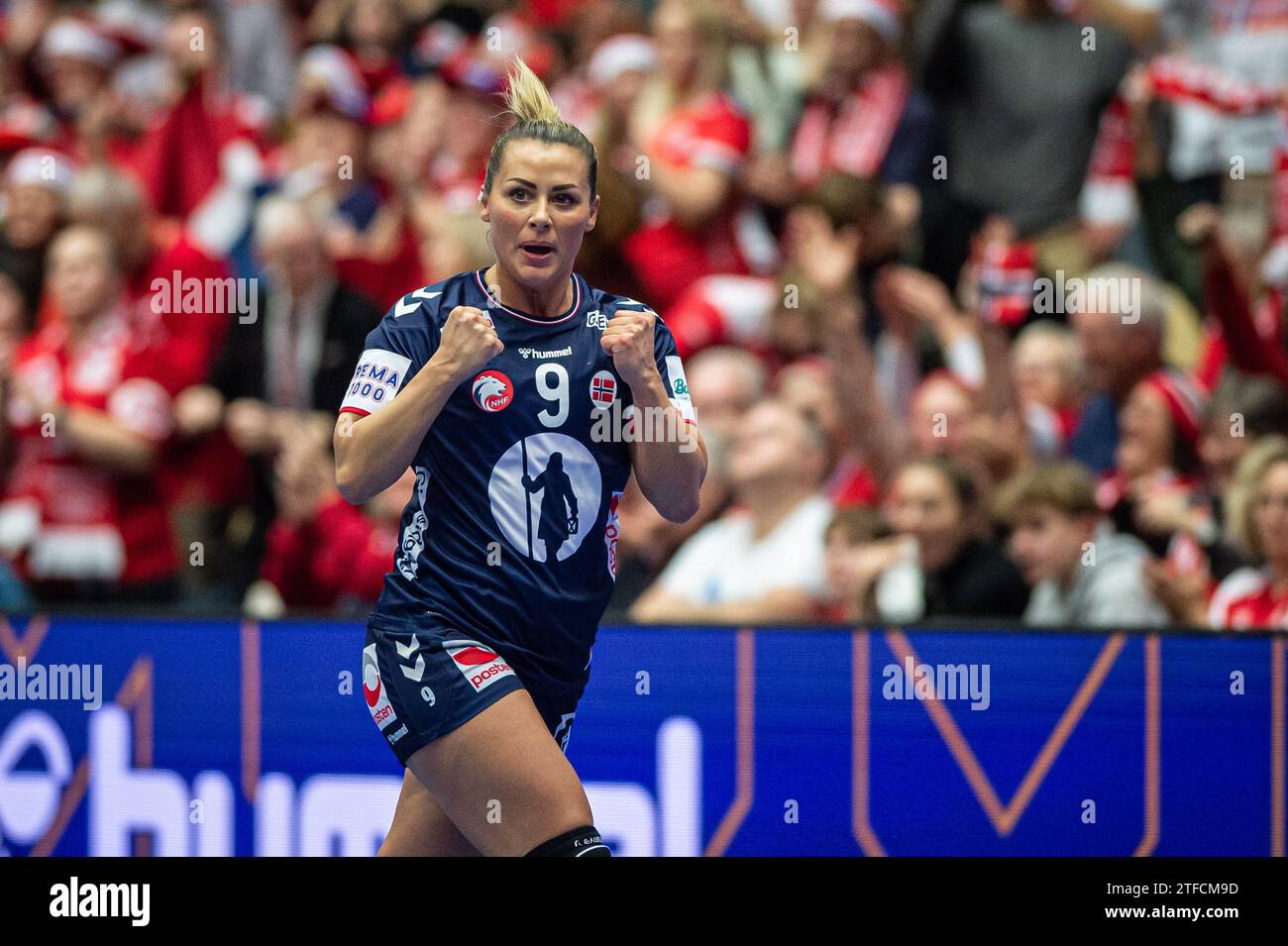 Herning, Denmark. 17th, December 2023. Nora Mork (9) of Norway seen ...