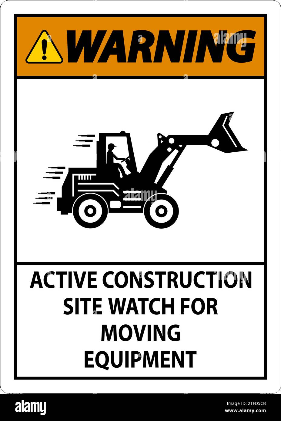 Construction Area Sign Warning - Active Construction Site, Watch For ...