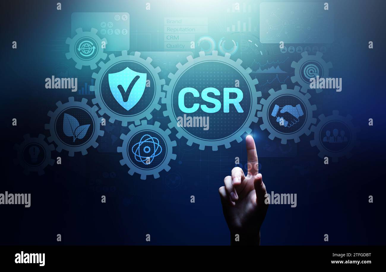 CSR Corporate social responsibility business technology concept on virtual screen Stock Photo ...