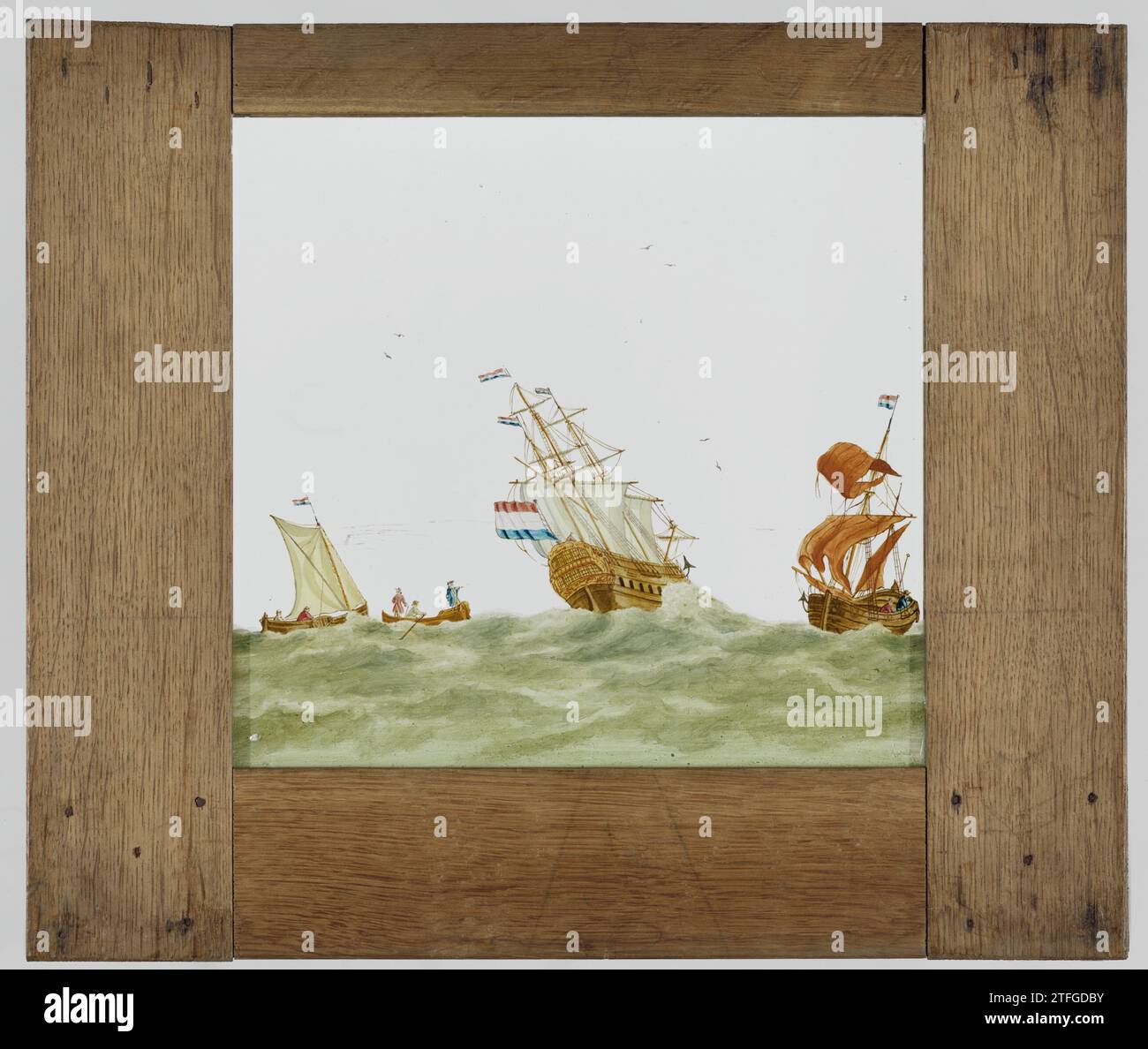 Diafanorama of four boats at sea, Anonymous, c. 1750 - c. 1830 On the ...