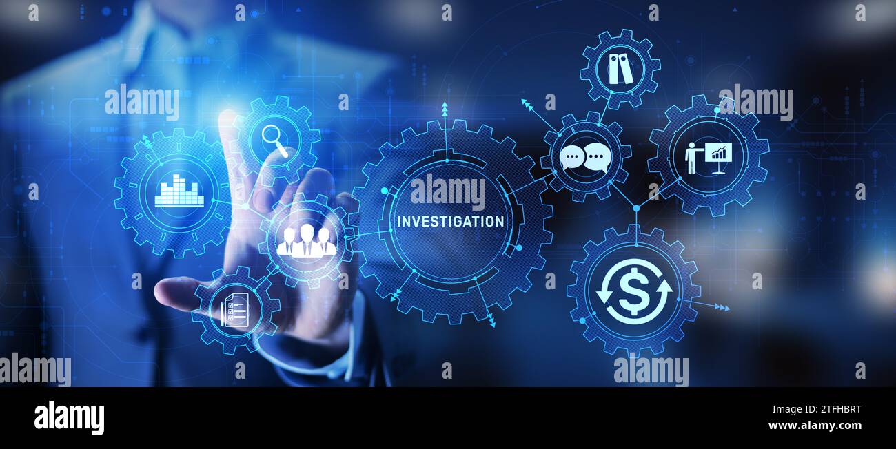 Investigation inspection audit business concept on virtual screen Stock ...