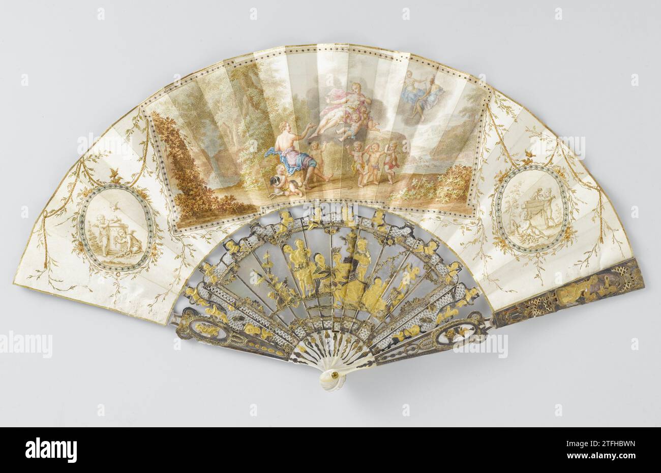 Folding range with paper leaf on which in Gouache 'the judgment of ...