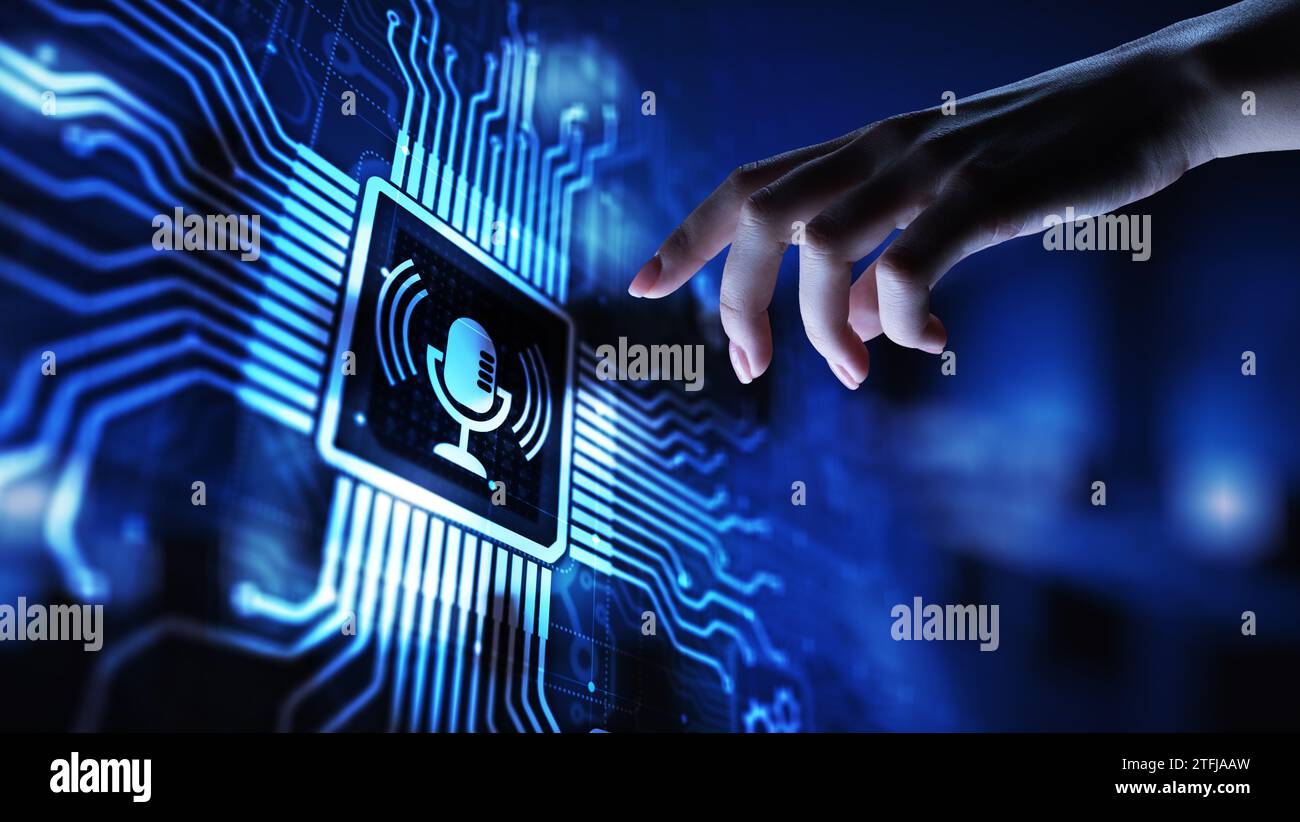 Voice recognition search and control microphone symbol on virtual ...