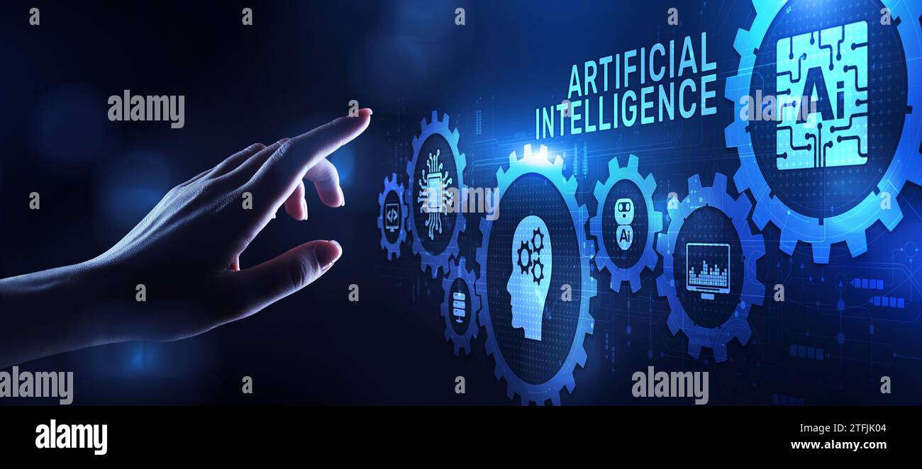 Artificial intelligence AI Neural network deep machine learning concept Stock Photo - Alamy