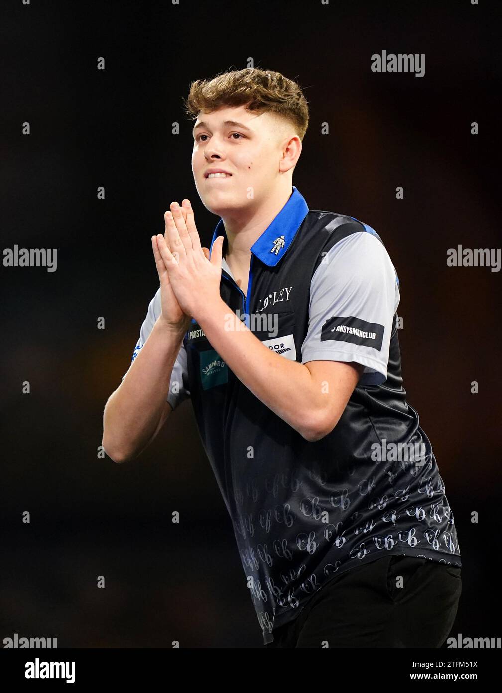 Owen Bates in action against Steve Lennon (not pictured) on day six of ...