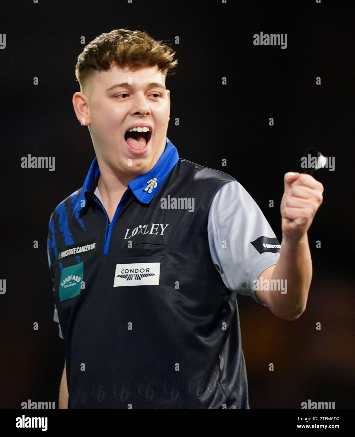 Owen Bates in action against Steve Lennon (not pictured) on day six of ...