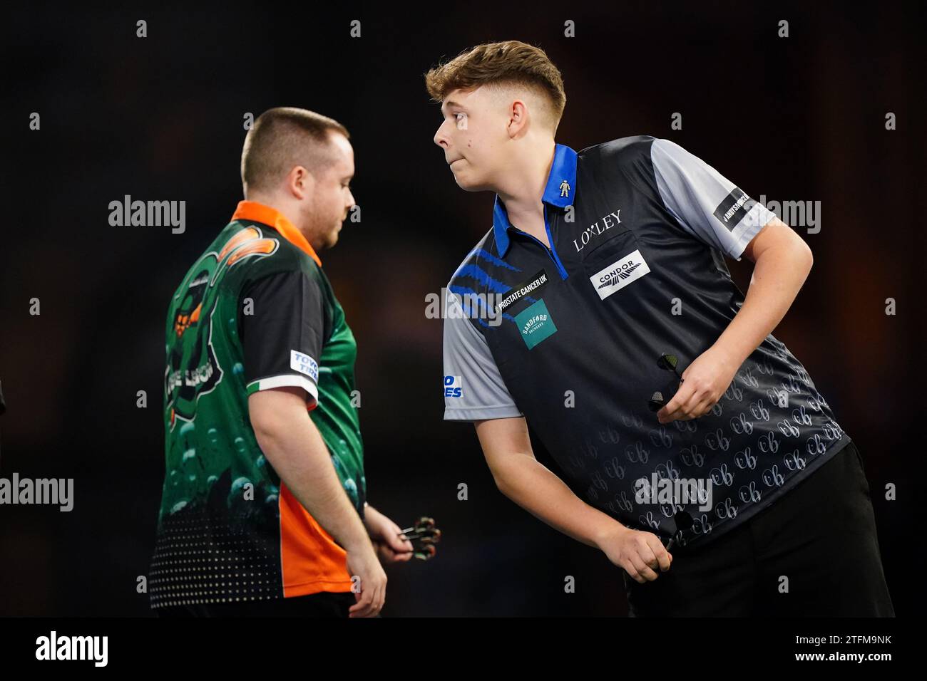 Owen Bates in action against Steve Lennon (not pictured) on day six of ...
