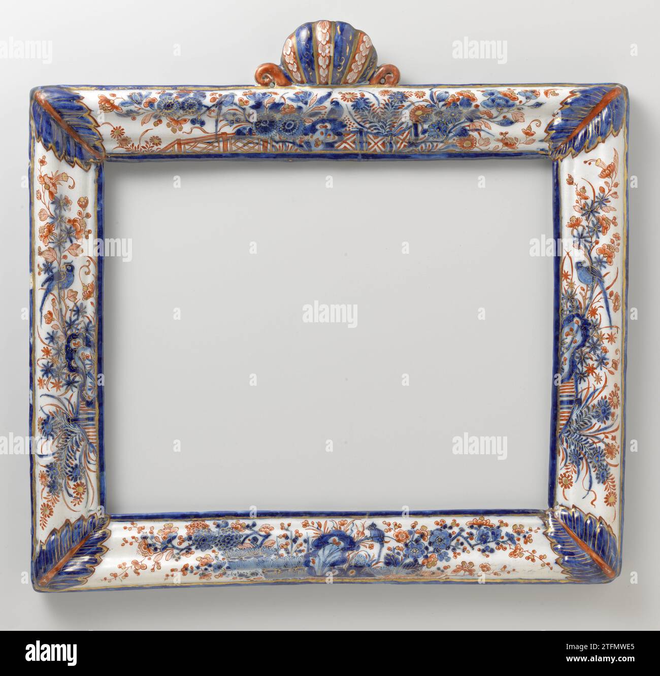 Furniture, Anonymous, 1705 - 1725 Rectangular mirror list with profiled ...