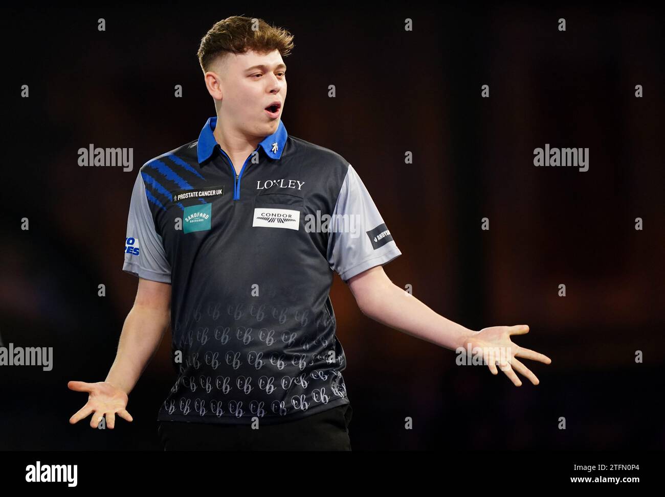 Owen Bates in action against Steve Lennon (not pictured) on day six of ...