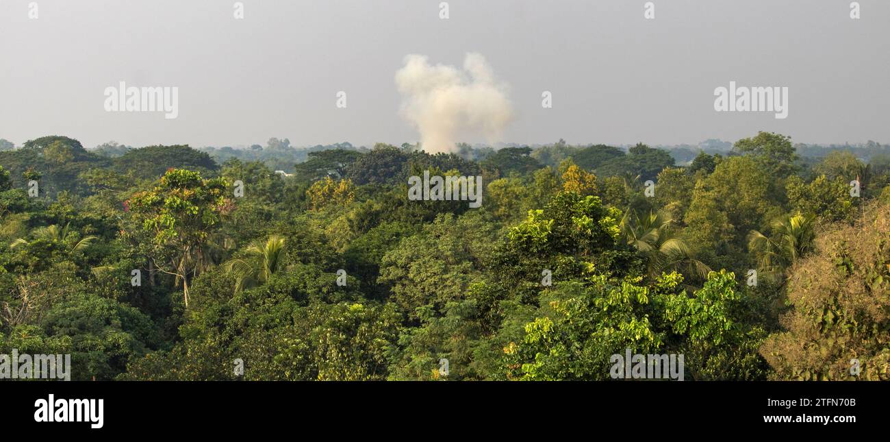 Beautiful nature scenery with river trees and home, A beautiful cloudy ...