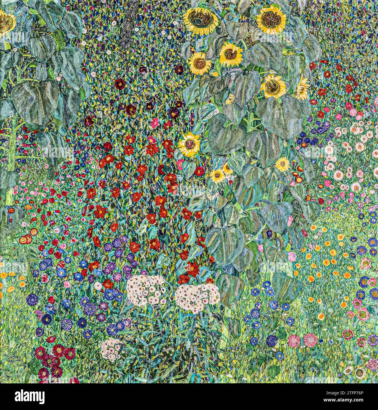 Farm Garden with Sunflowers, 1905-06 (Painting) by Artist Klimt, Gustav ...