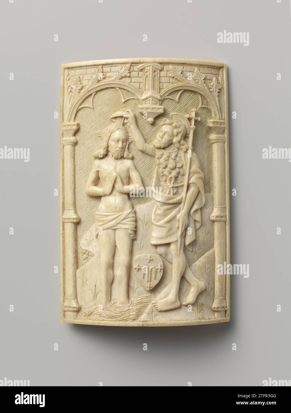 The Baptism in the river Jordan (pax), anonymous, c. 1490 - c. 1520 A ...