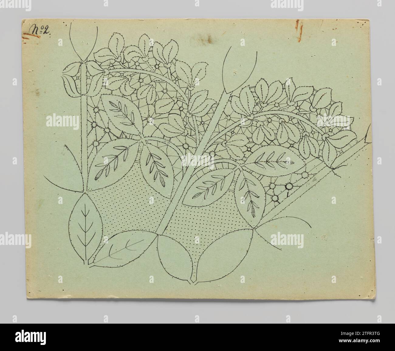 Kant pattern for a rug of bobbin with golden rain branches and flowers ...
