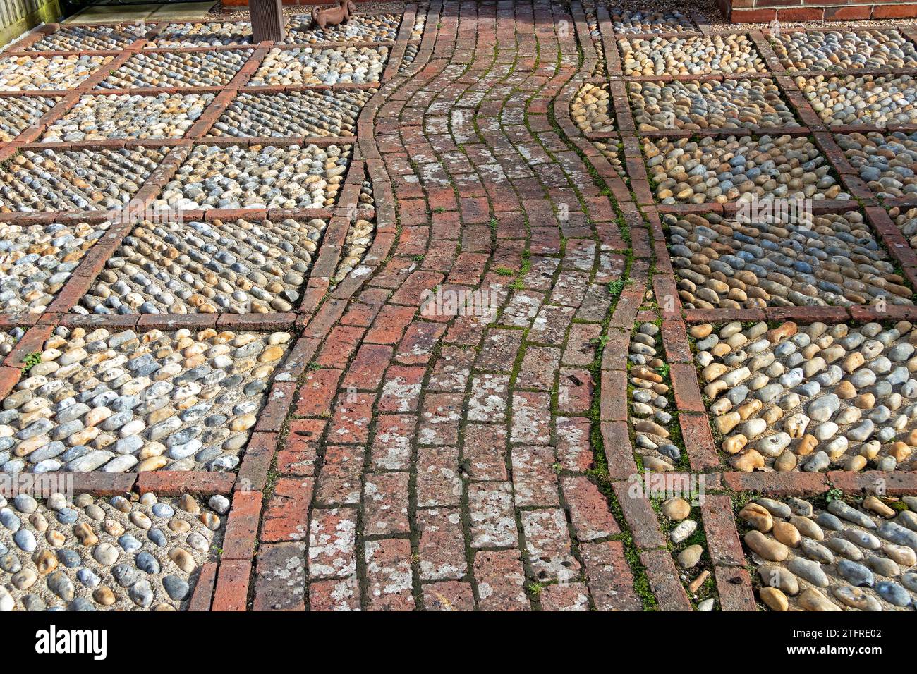 Old paving, path, Alfriston, East Sussex, England, Great Britain Stock ...