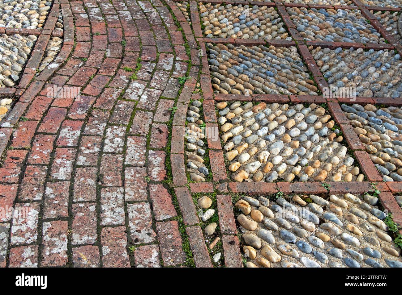 Old paving, path, Alfriston, East Sussex, England, Great Britain Stock ...