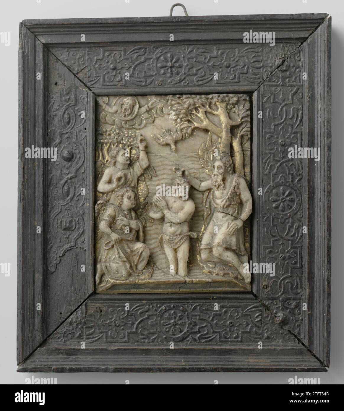 Baptism of Christ in the River Jordan, Tobias van Tissenaken, c. 1600 - c. 1624 In the middle ...