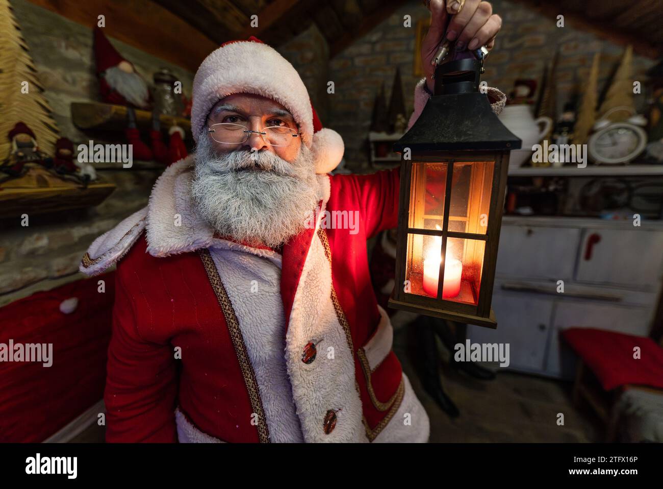 Cepin, Croatia. 19th Dec, 2023. Zeljko Matagic dressed as Santa Claus ...