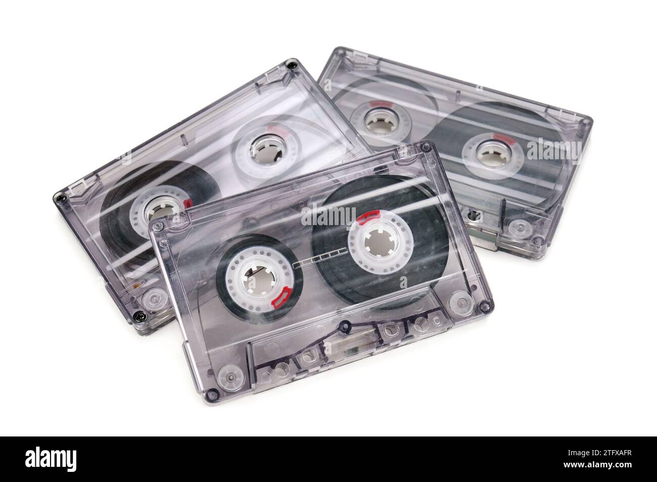Audio cassettes isolated on white background. Musical retro equipment ...