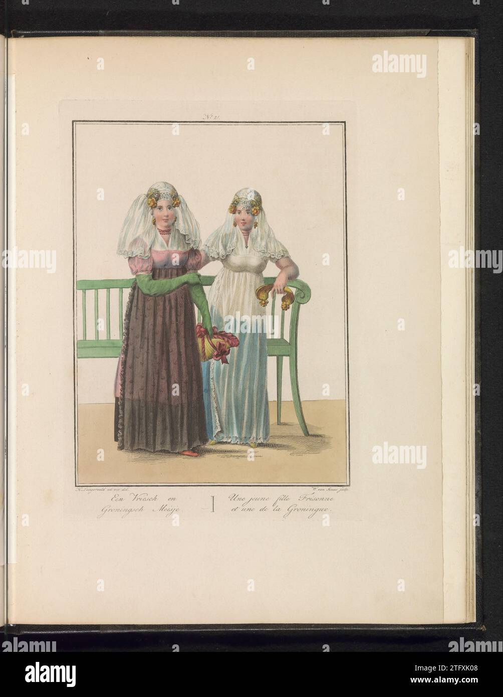 A Frisian and a Groningen girl, Willem van Senus, after Harmanus ...