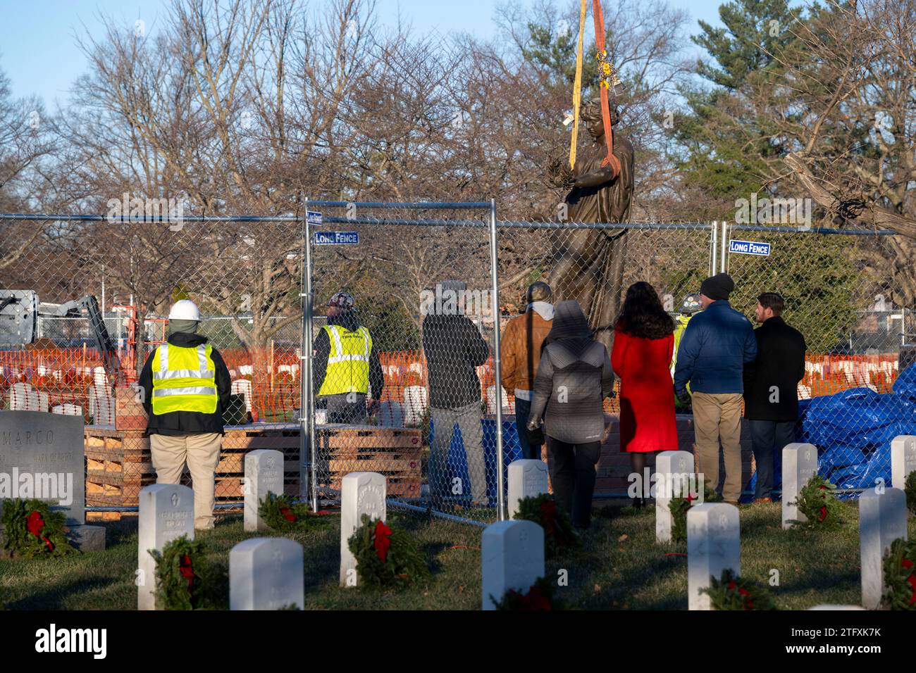 A statue removed from the top of a Confederate Memorial in Arlington ...