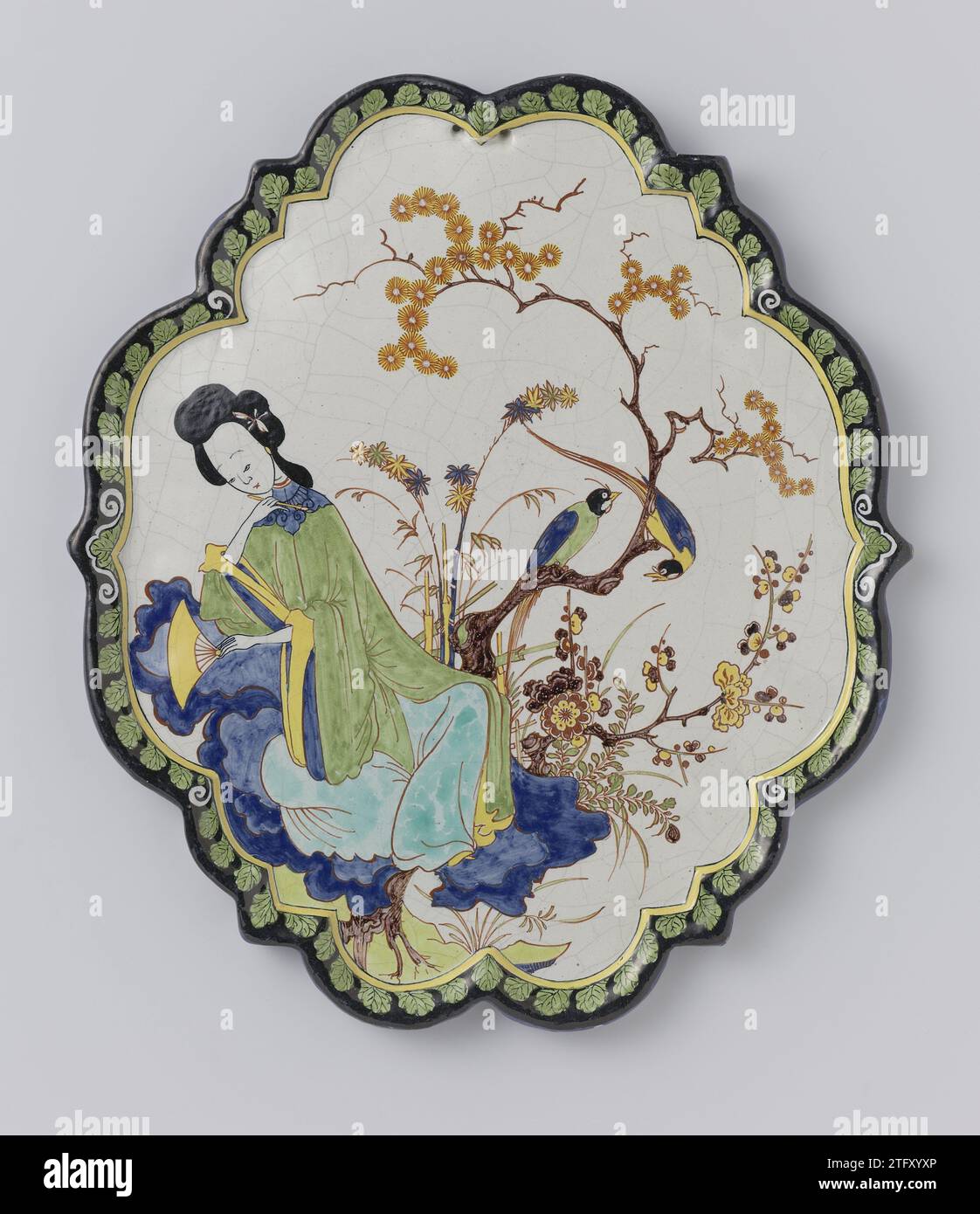 Plaque, anonymous, c. 1725 - c. 1740 Plaat from Faience. Multicolored ...