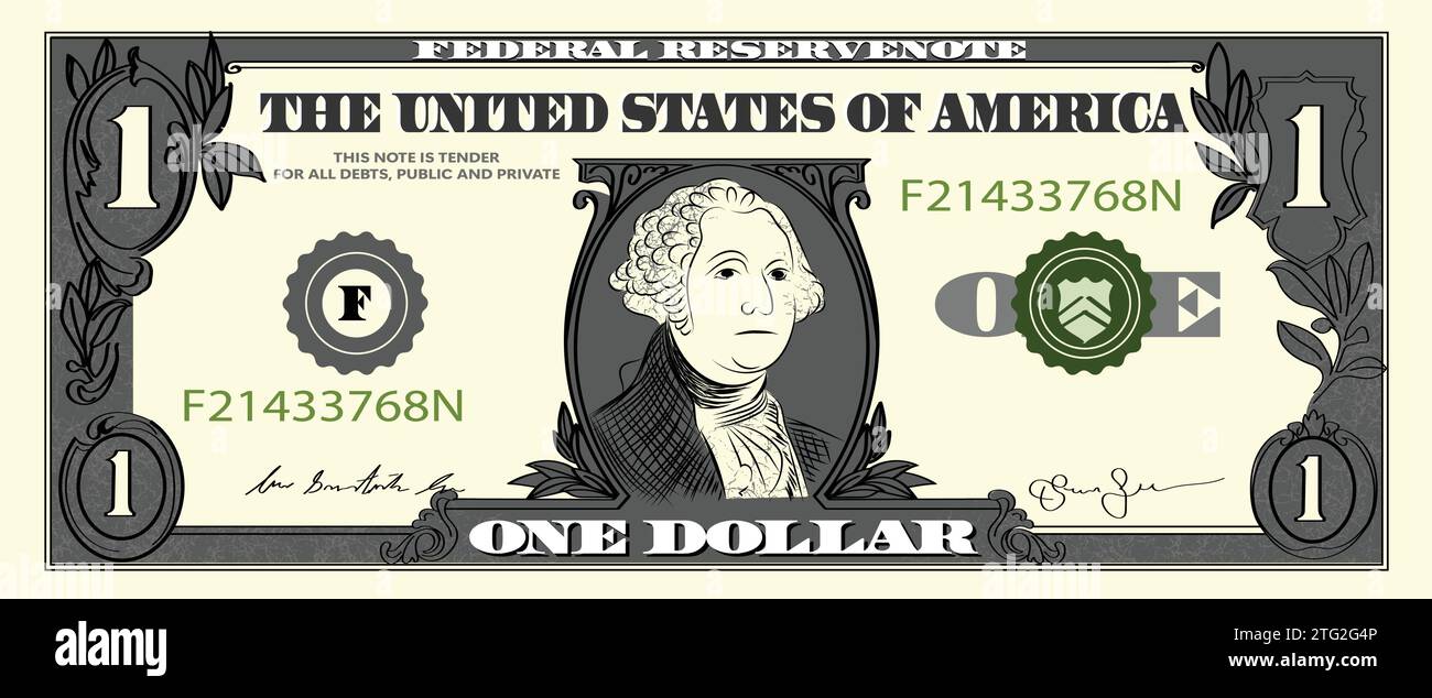 one dollar bill vector illustration Stock Vector Image & Art - Alamy