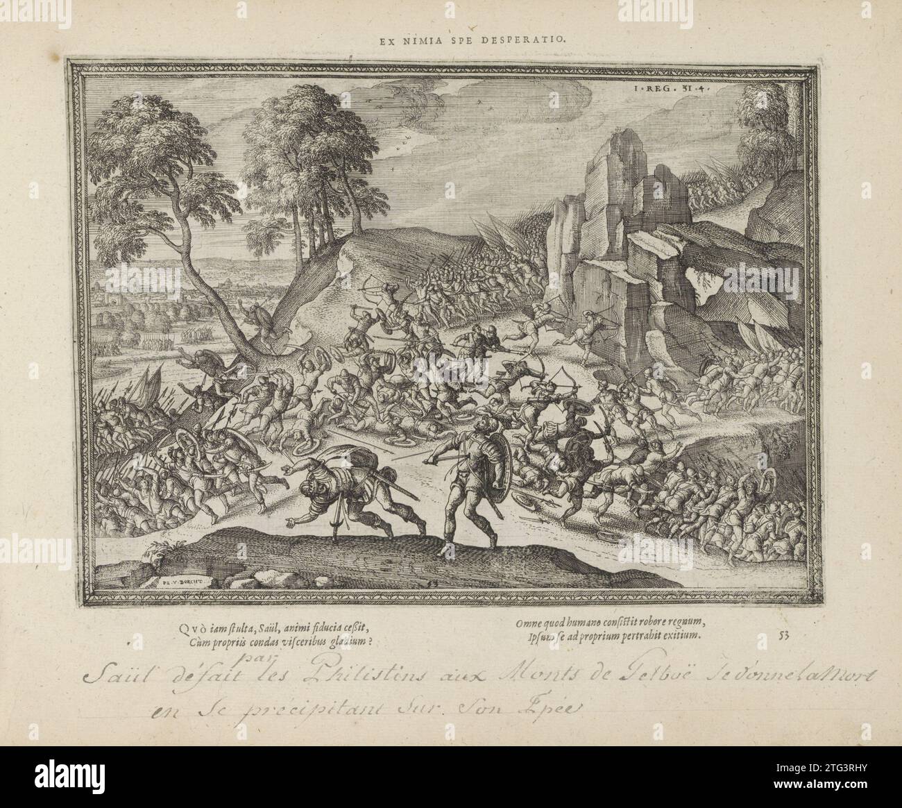 Saul commits suicide, 1613 The battle between the Philistines and the ...