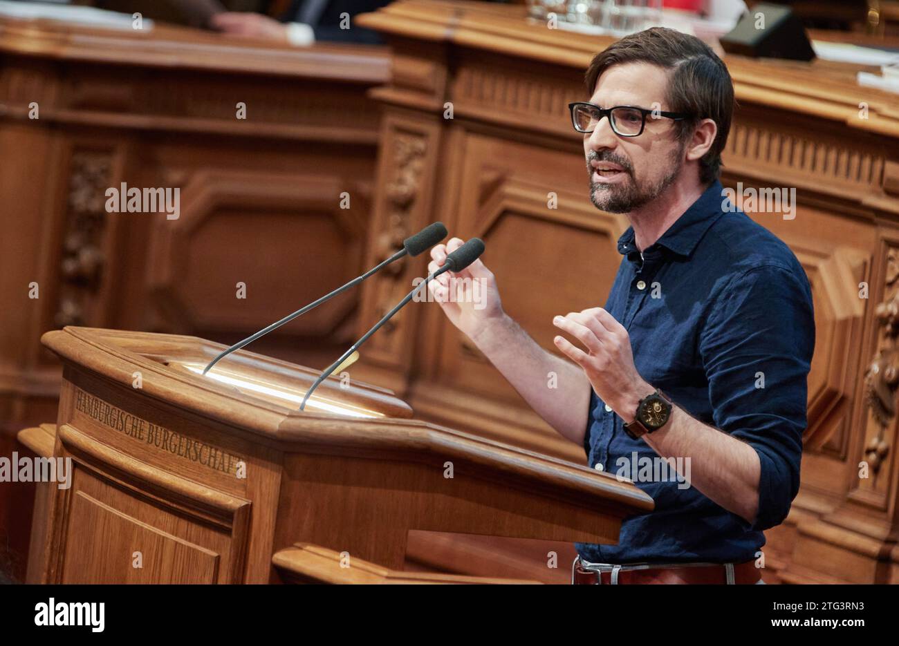 Hamburg, Germany. 20th Dec, 2023. David Stoop (Die Linke), deputy ...