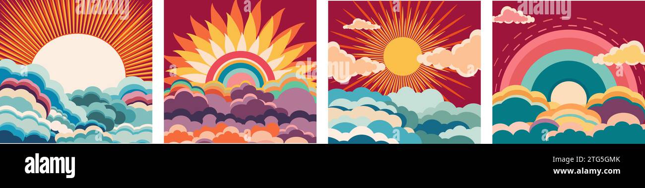 Boho and hippie design,featuring vibrant retro elements and trippy ...