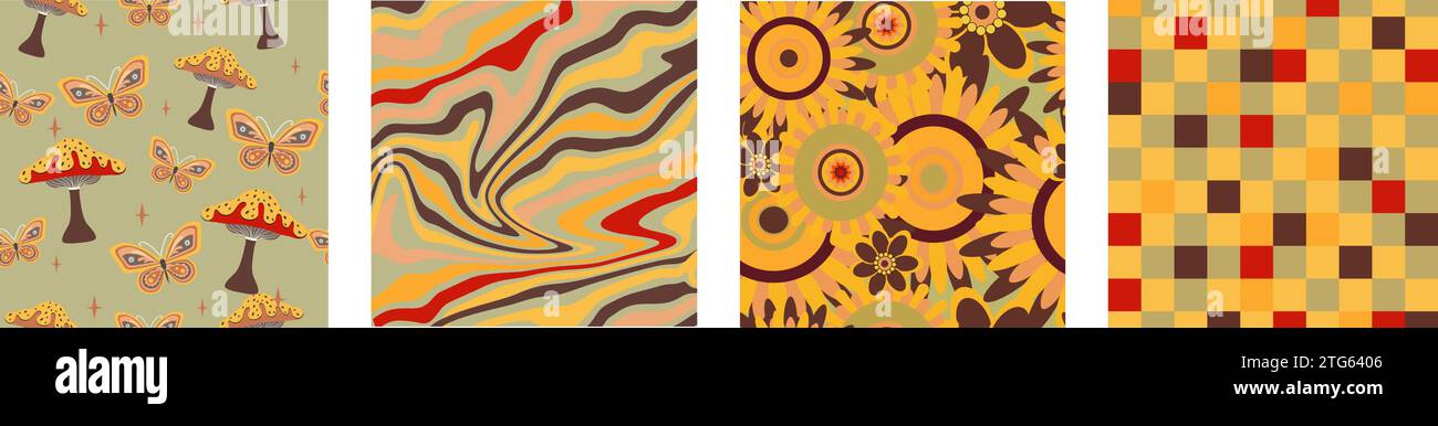 Boho and hippie design,featuring vibrant retro elements and trippy ...