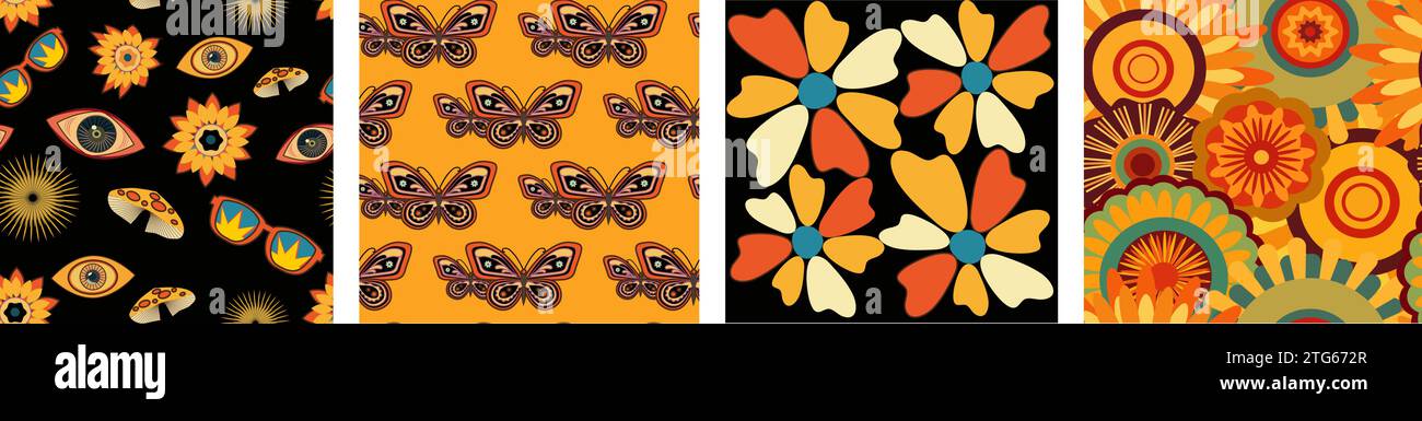 Boho and hippie design,featuring vibrant retro elements and trippy ...