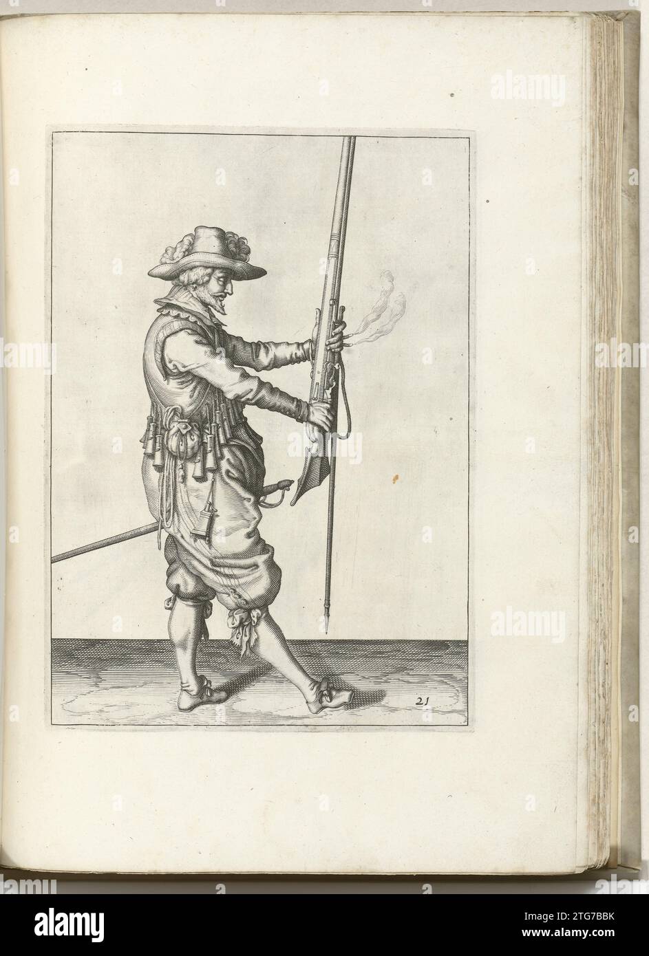 Soldier who holds his musket with both hands upright (no. 21), ca. 1600 ...