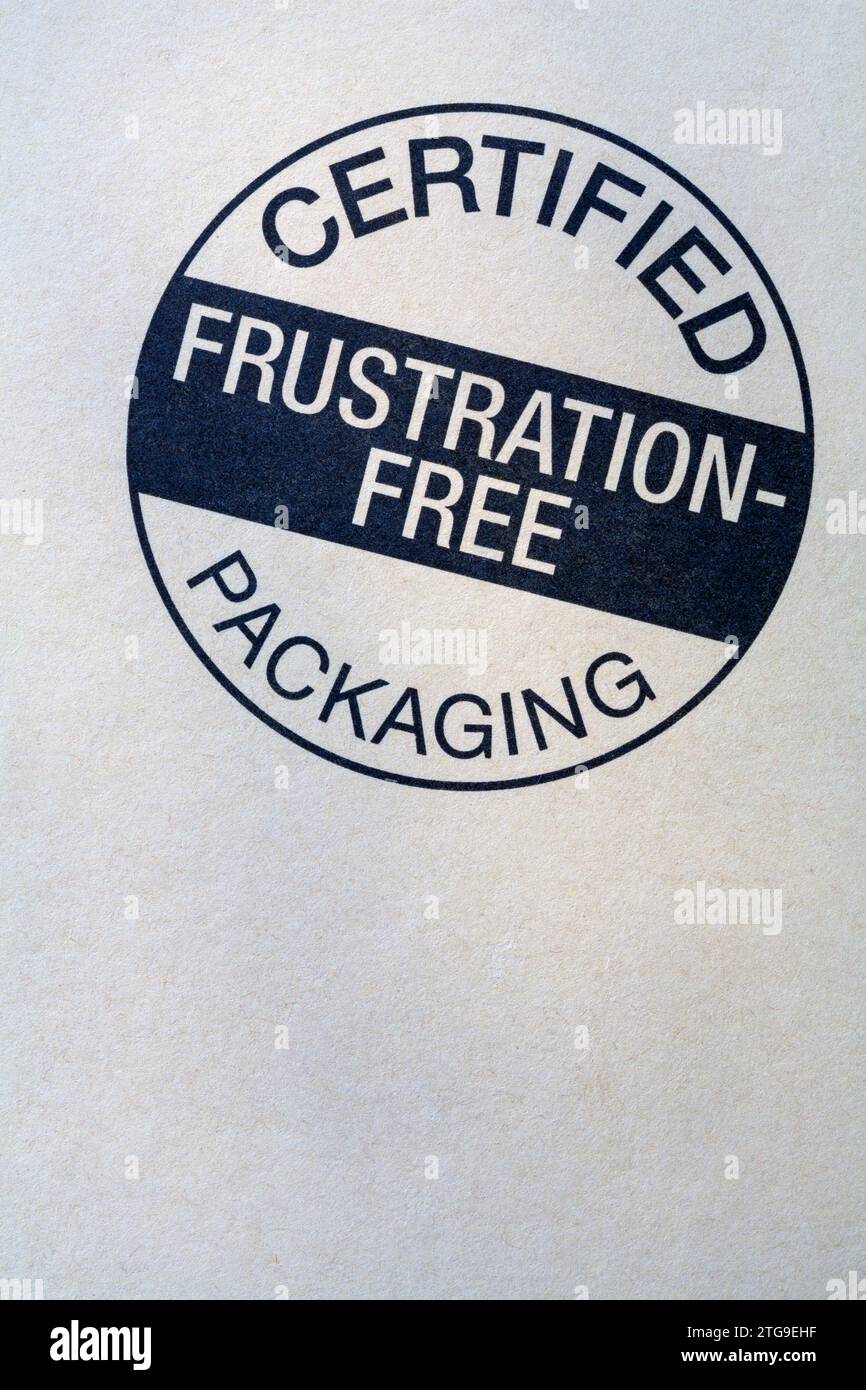 certified frustration free packaging Stock Photo - Alamy