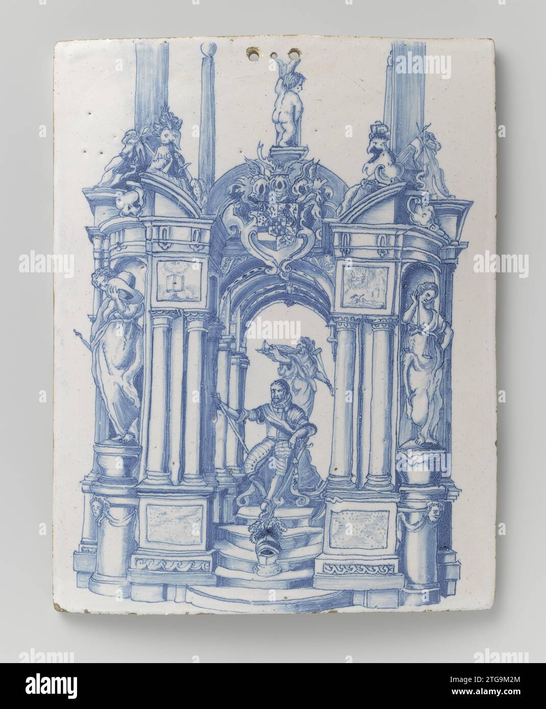 Two plaques with the Tomb of William of Orange in the Nieuwe Kerk in ...