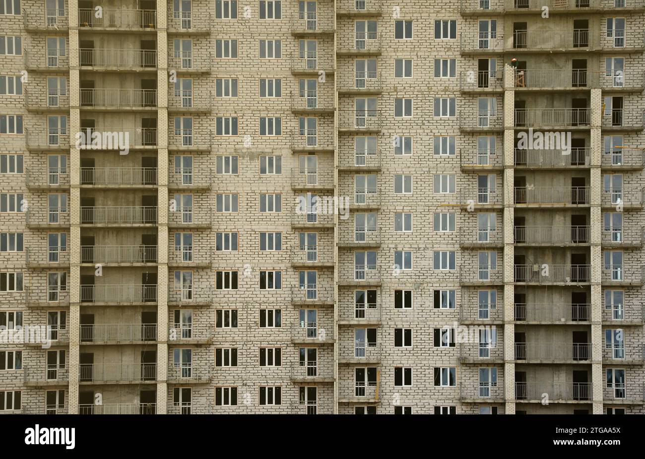 Textured pattern of a russian whitestone residential house building ...