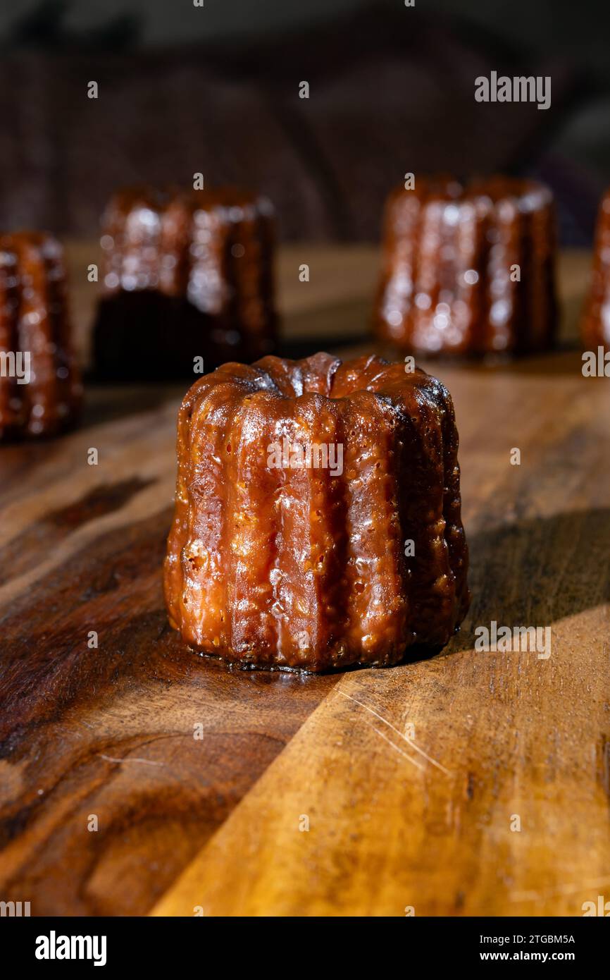 Canele, French pastry flavored with rum and vanilla, soft and tender ...