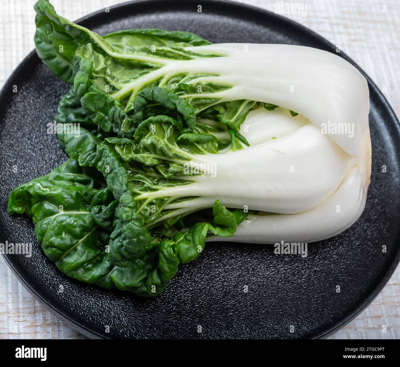Young organic white bok choy or bak choi Chinese cabbage ready to cook ...