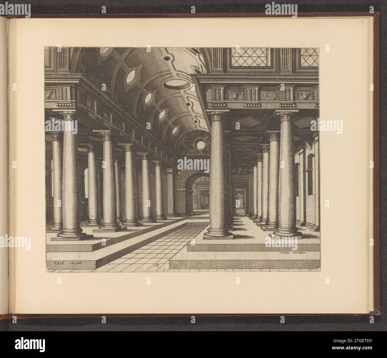 Hall with barrel vault and columns of the Tuscan order, 1563 Hall with ...