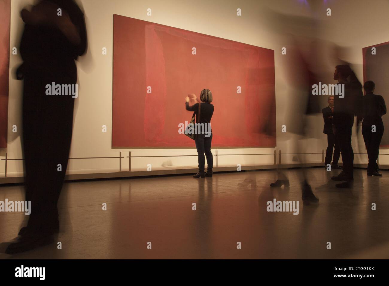 Visitors at the retrospective exhibition by artist Mark Rothko at the ...