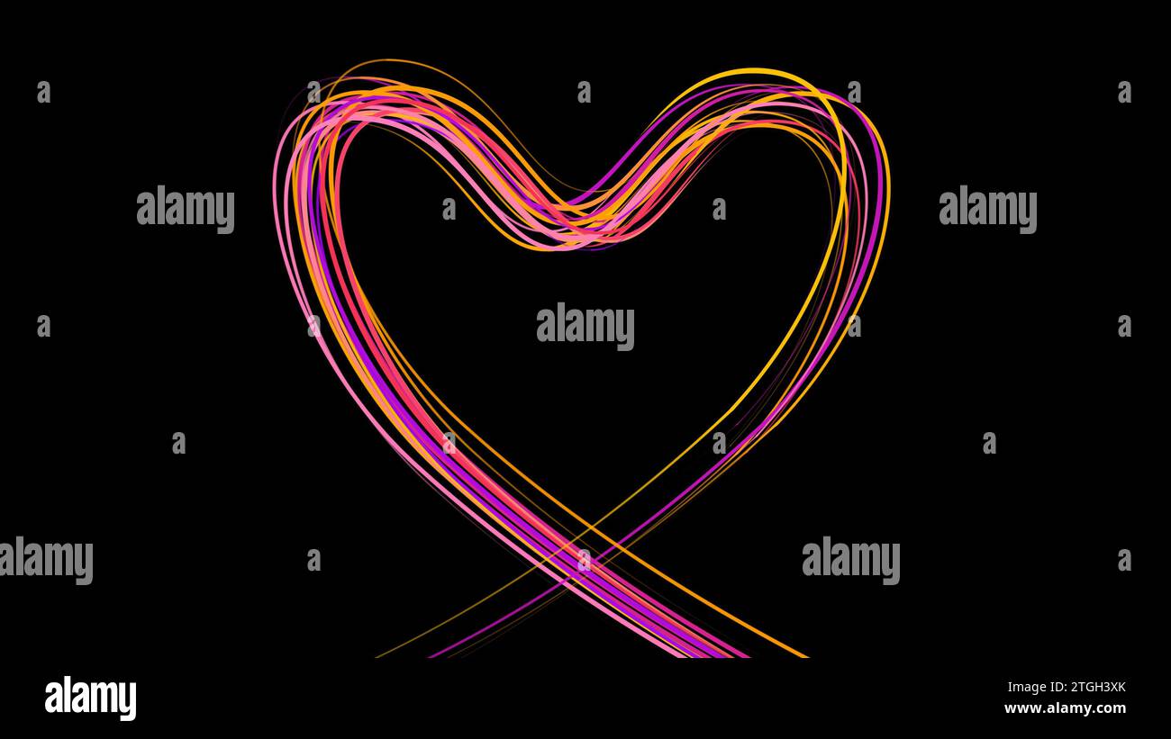 Heart shape drawn with multiple color brush stroke Stock Photo - Alamy